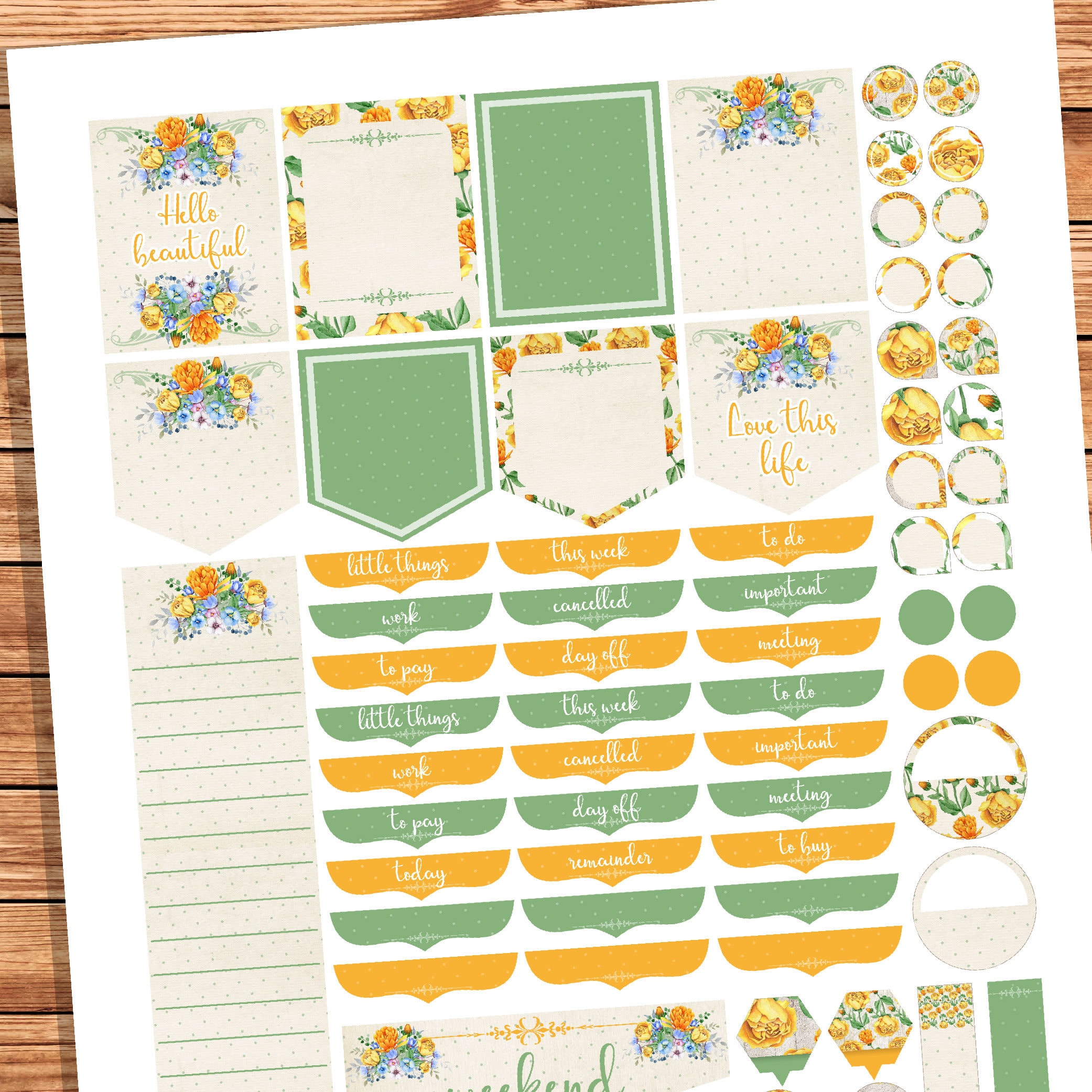 Printable Erin Condren Planner Stickers / Watercolor Printable | Etsy