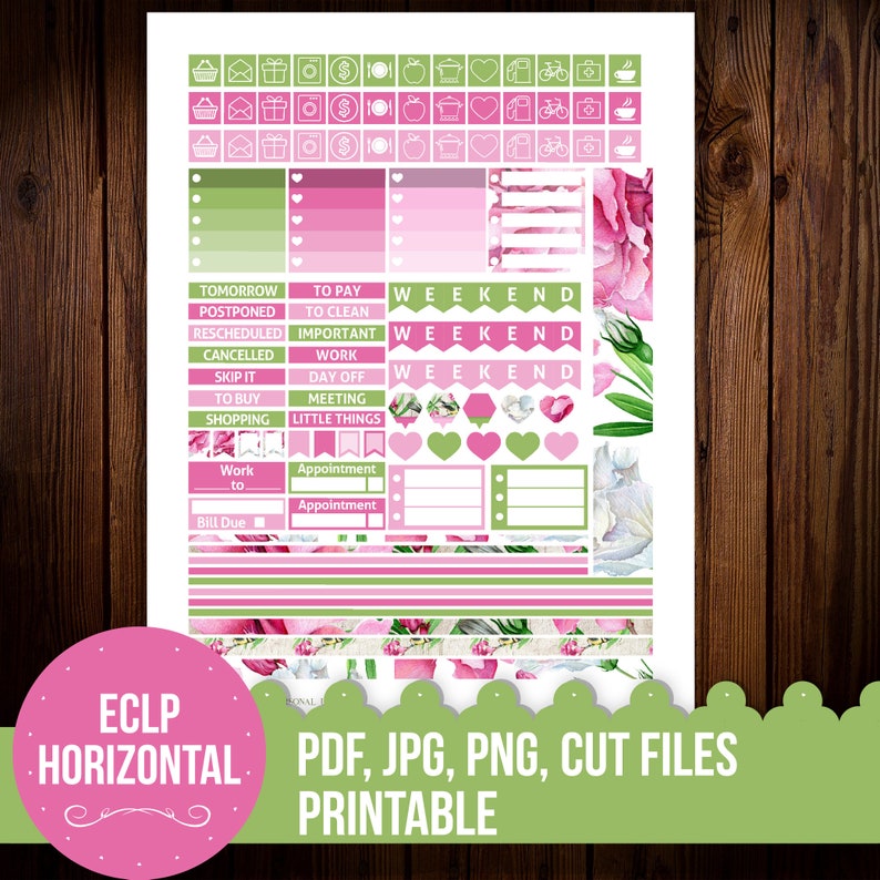 Printable Erin Condren Planner Stickers Oleander Floral - Etsy