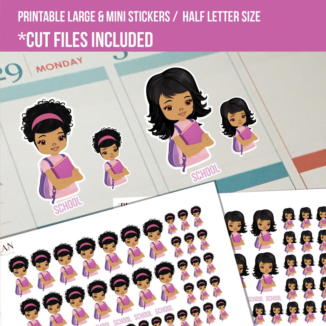 African American Back to School Stickers Girl Stickers - Etsy