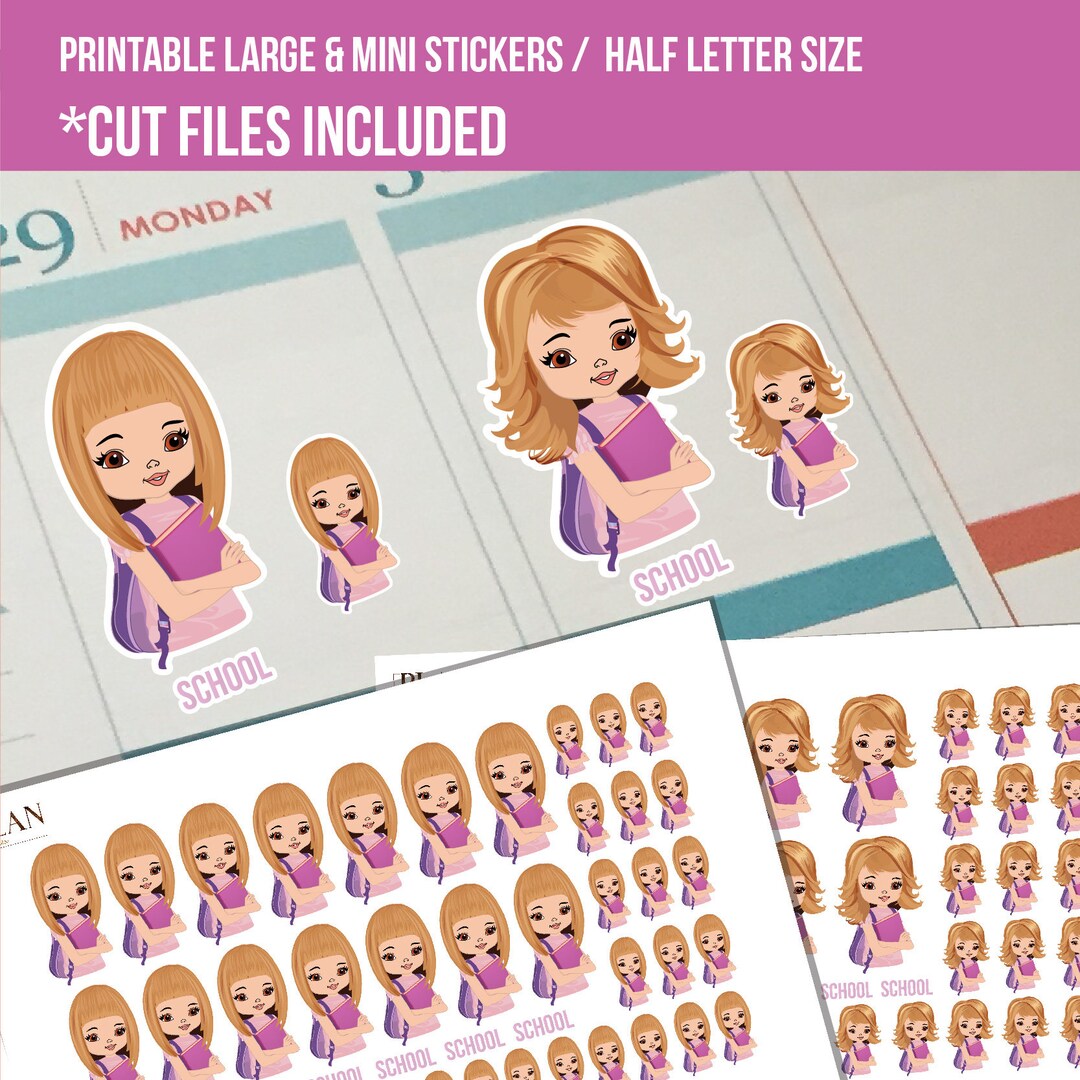 Back to School Stickers, Girl Stickers, School Planner, Erin Condren ...