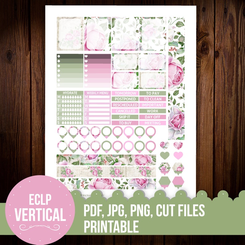Printable Erin Condren Planner Stickers Weekly Kit Cut - Etsy