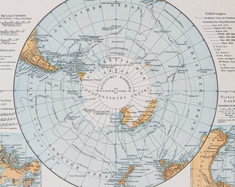 Map of South Africa / Color Map / Original / German World Atlas 1896 ...