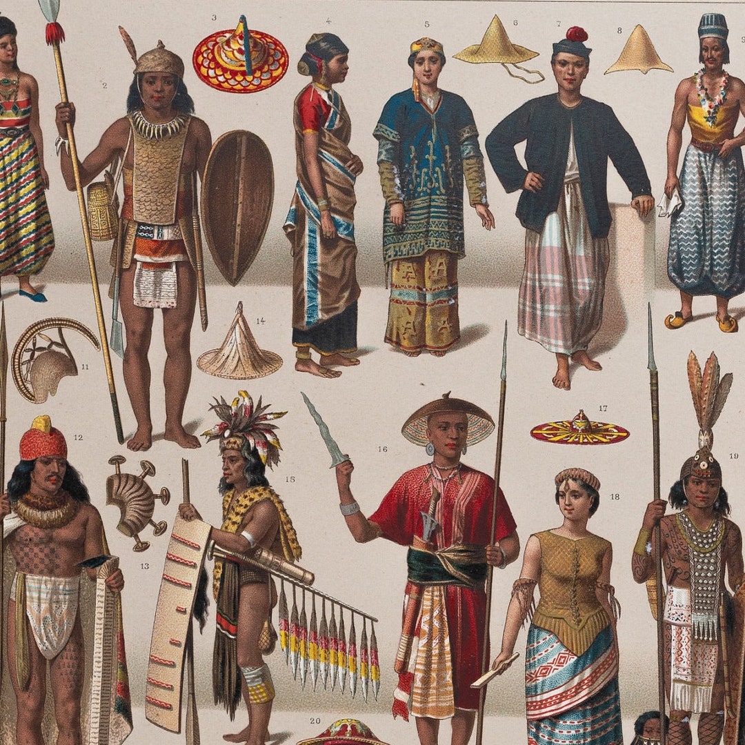 Oceania Costumes and Traditions by Racinet-exquisite PRINT Original ...