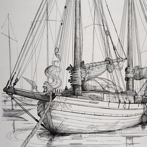 ORIGINAL ETCHING - Port De Peche by Claude Piechaud is an Original Hand ...