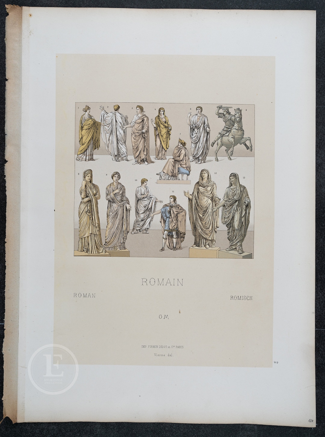 Roman Civilian Costumes From Ancient Era by Racinet - EXQUISITE PRINT ...