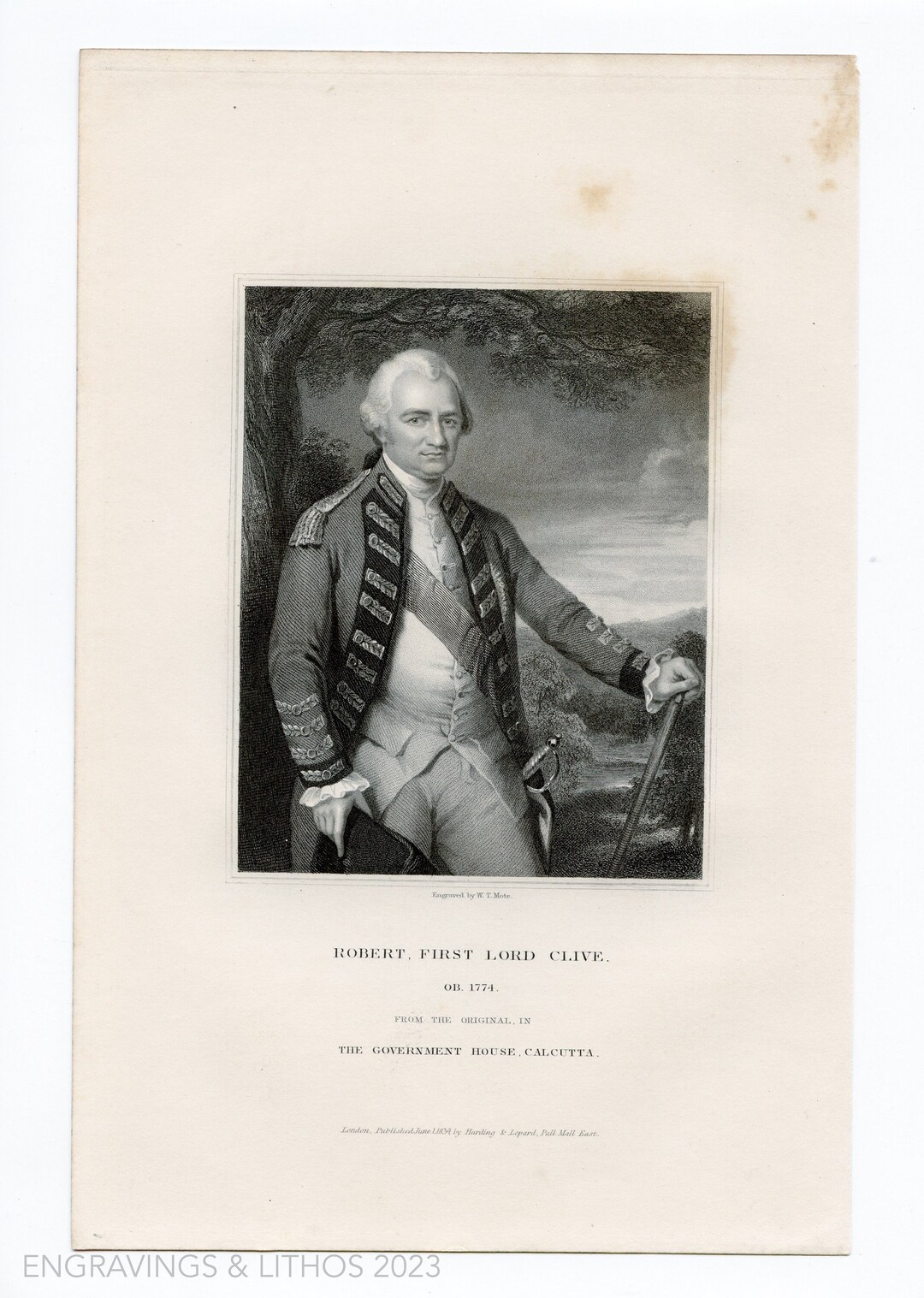 Robert Clive, Former Governor - VERY RARE - Original Steel Engraving ...