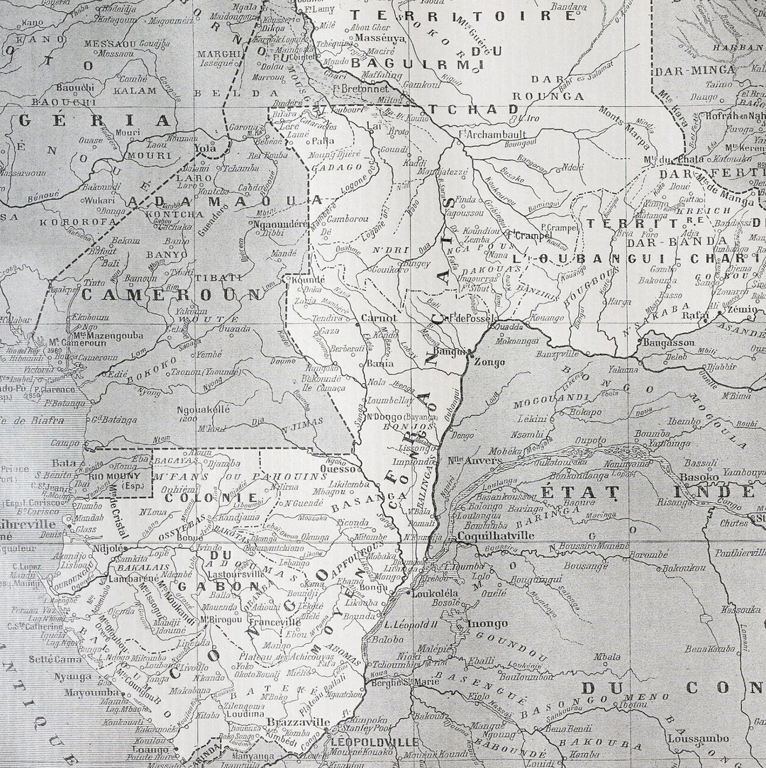 Map of French Congo From "le Noveau Larousse Illustré Edition ...