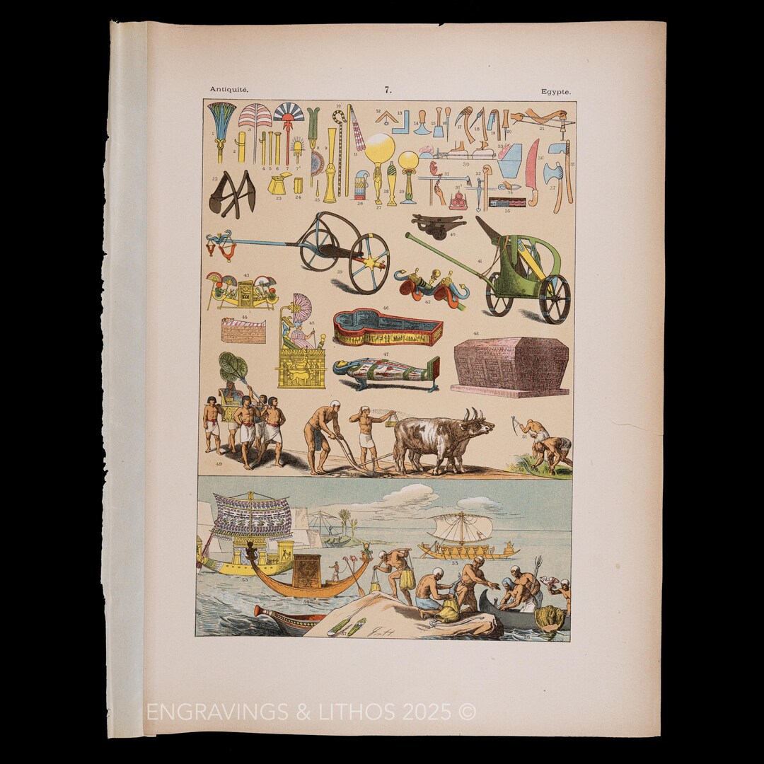 1890 ANCIENT EGYPTIAN TRADITIONS – "costume, Weapons, Utensils, and ...