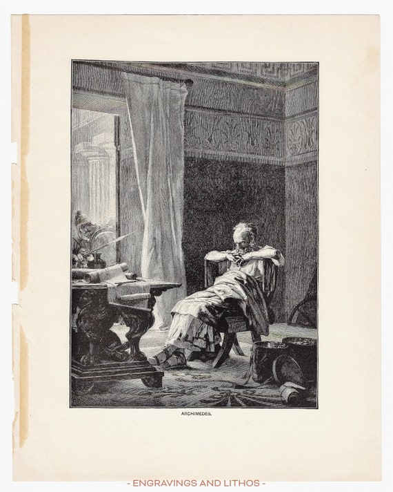 Archimedes Engraving Form Character Sketches of Romance - Etsy