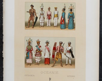 Oceania Costumes and Traditions by Racinet-exquisite PRINT - Etsy