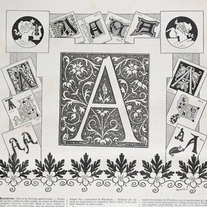 Embellished Ornamental Letter A From "le Noveau Larousse Illustré ...