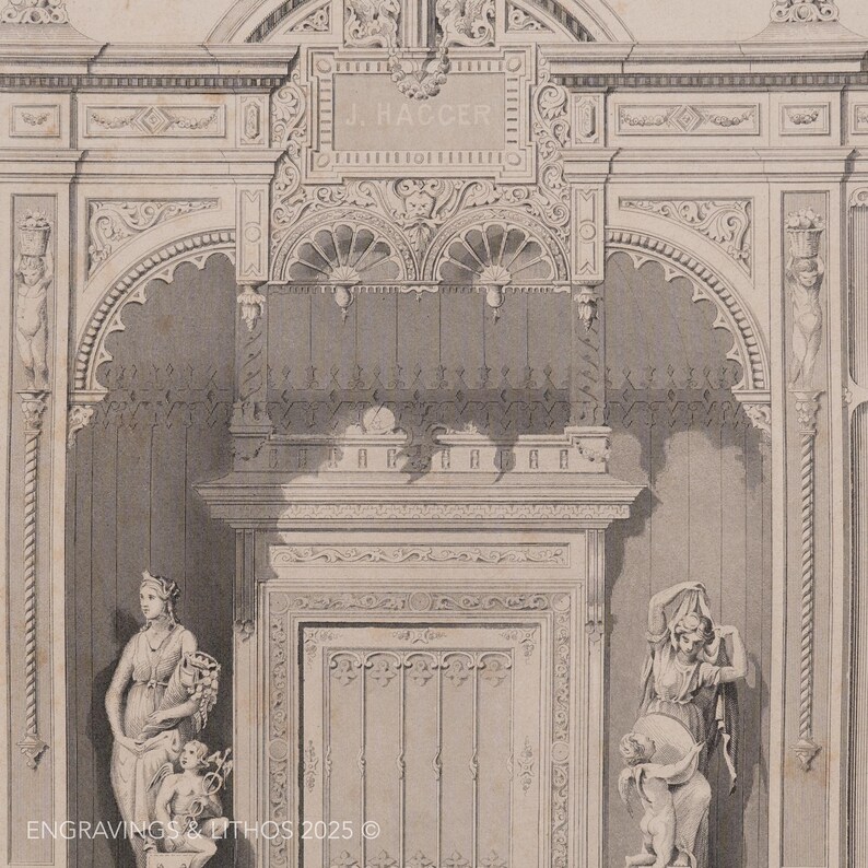 Shop Front Print - Victorian Era Steel Engraving - Original Steel ...