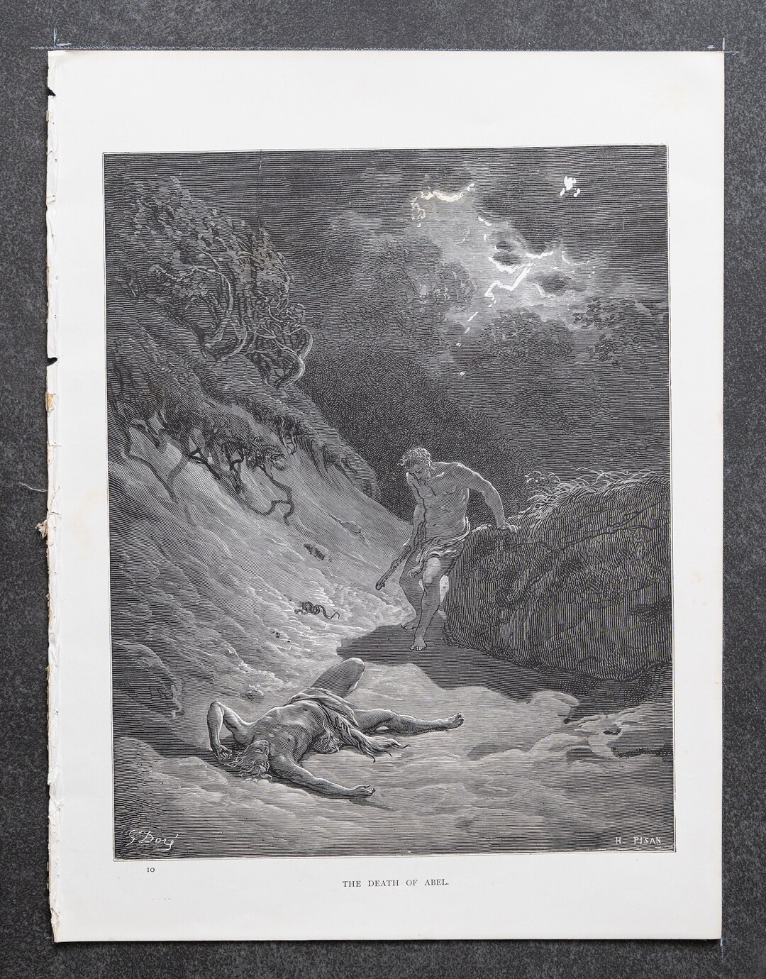 The Death of Abel - Original Engraving From "the Dore Gallery" Edmund ...