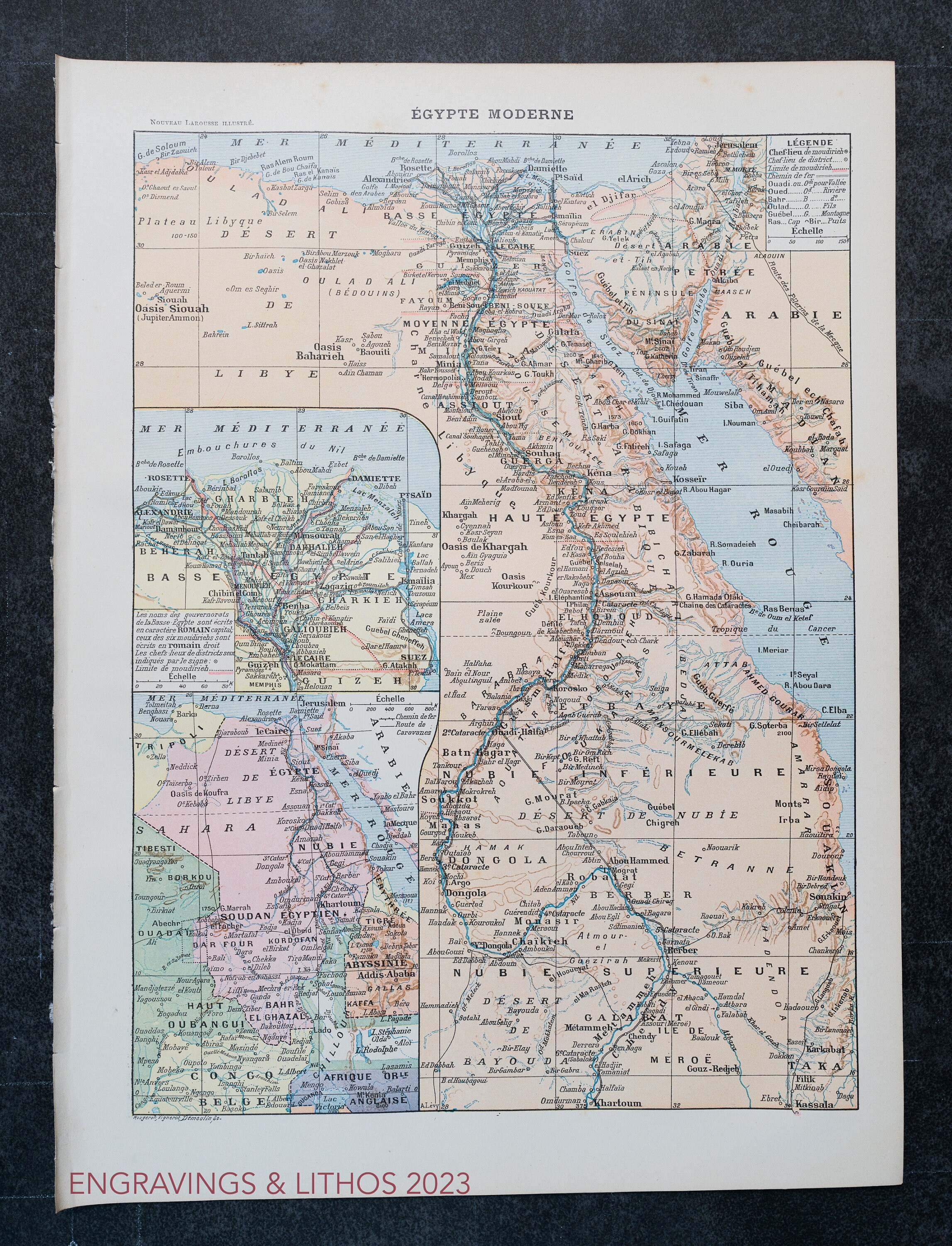 Maps of Modern Egypt and Ancient Egypt From "le Noveau Larousse ...