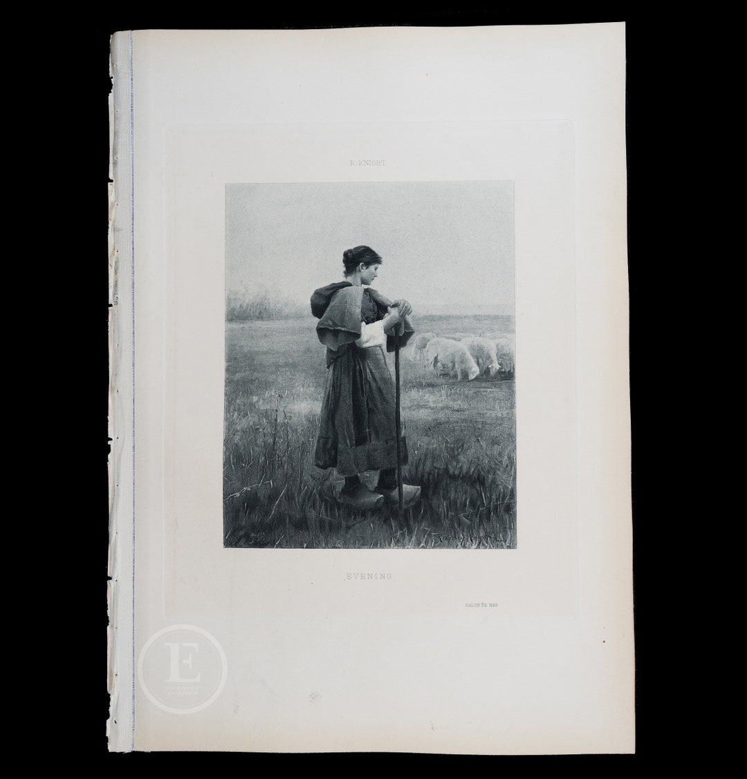 1889 - EVENING by Daniel Ridgway Knight – Original Photogravure by ...