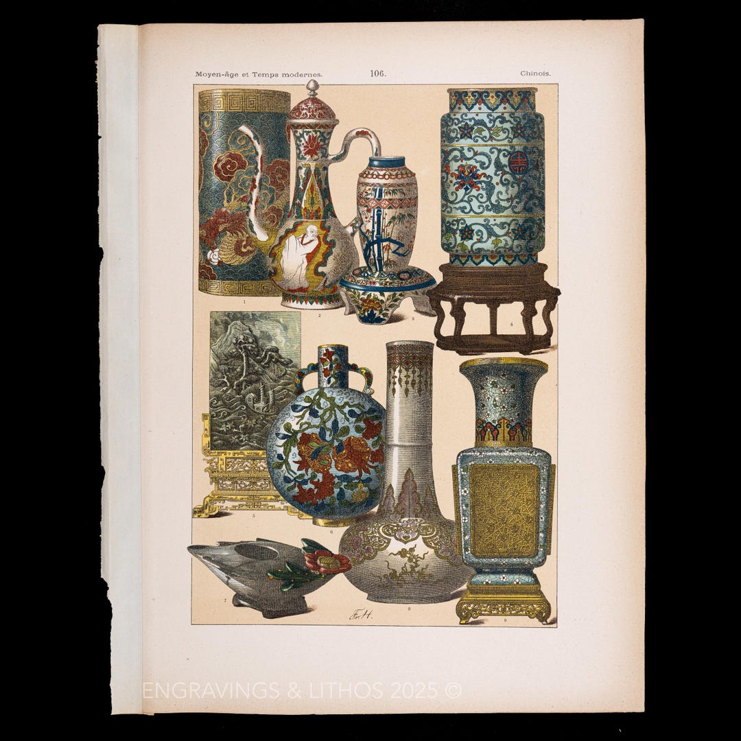 1890 CHINESE VASES in Middle & Modern Era - "costume, Weapons, Utensils ...
