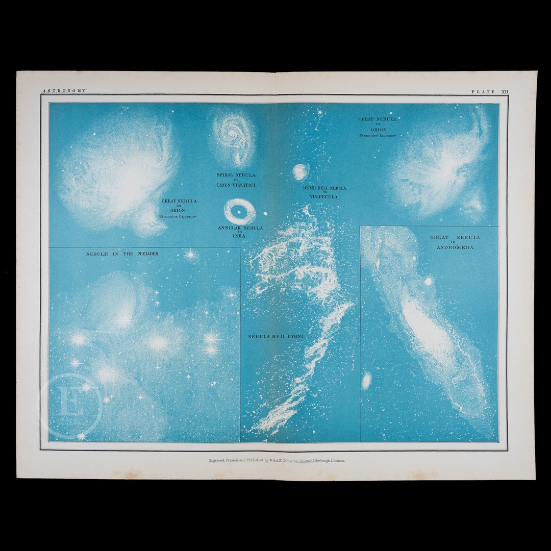 1903 NEBULA is a Rare Original Plate From an Astronomy Atlas Book - Etsy