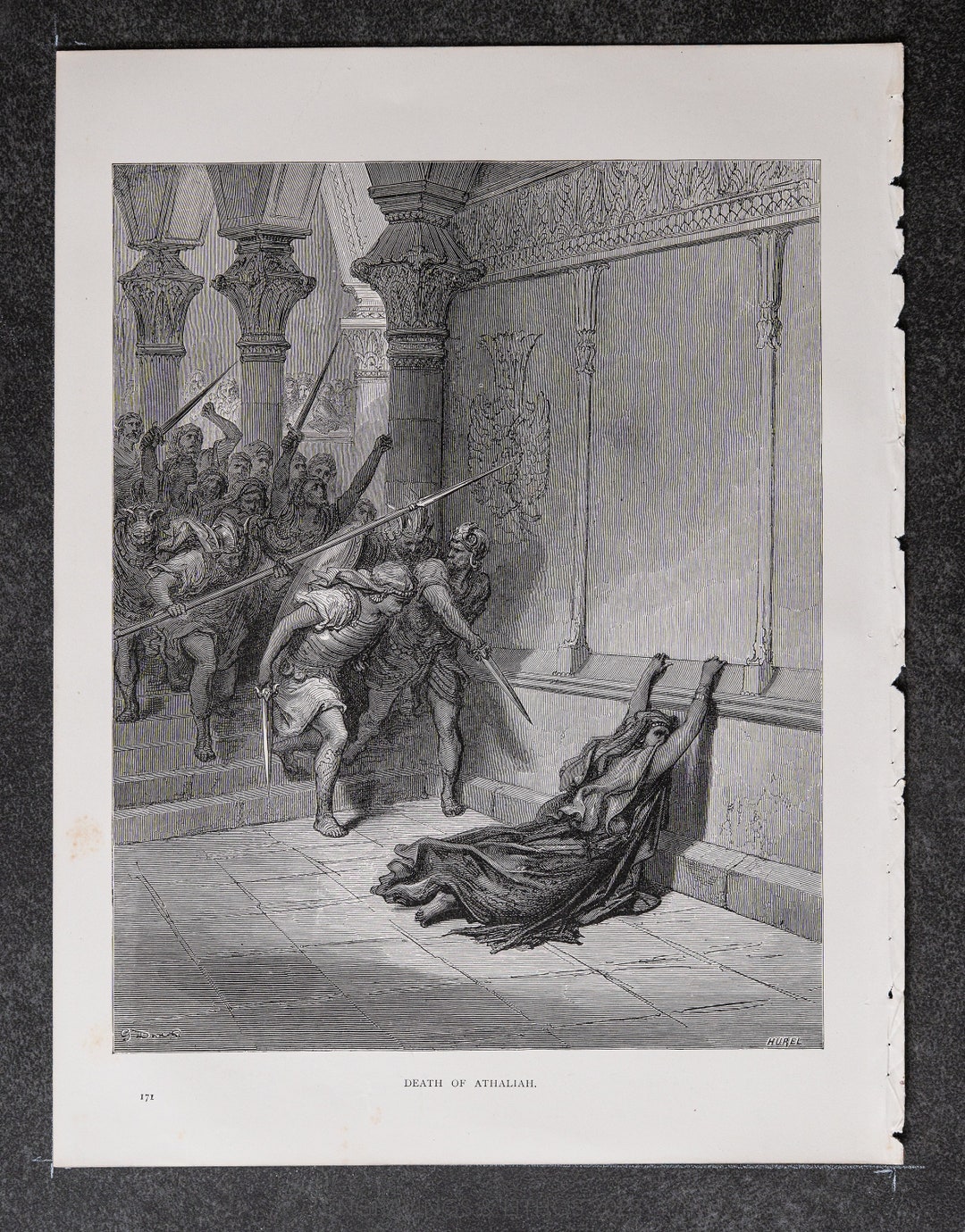 Death of Athaliah - Original Engraving From "the Dore Gallery" Edmund ...