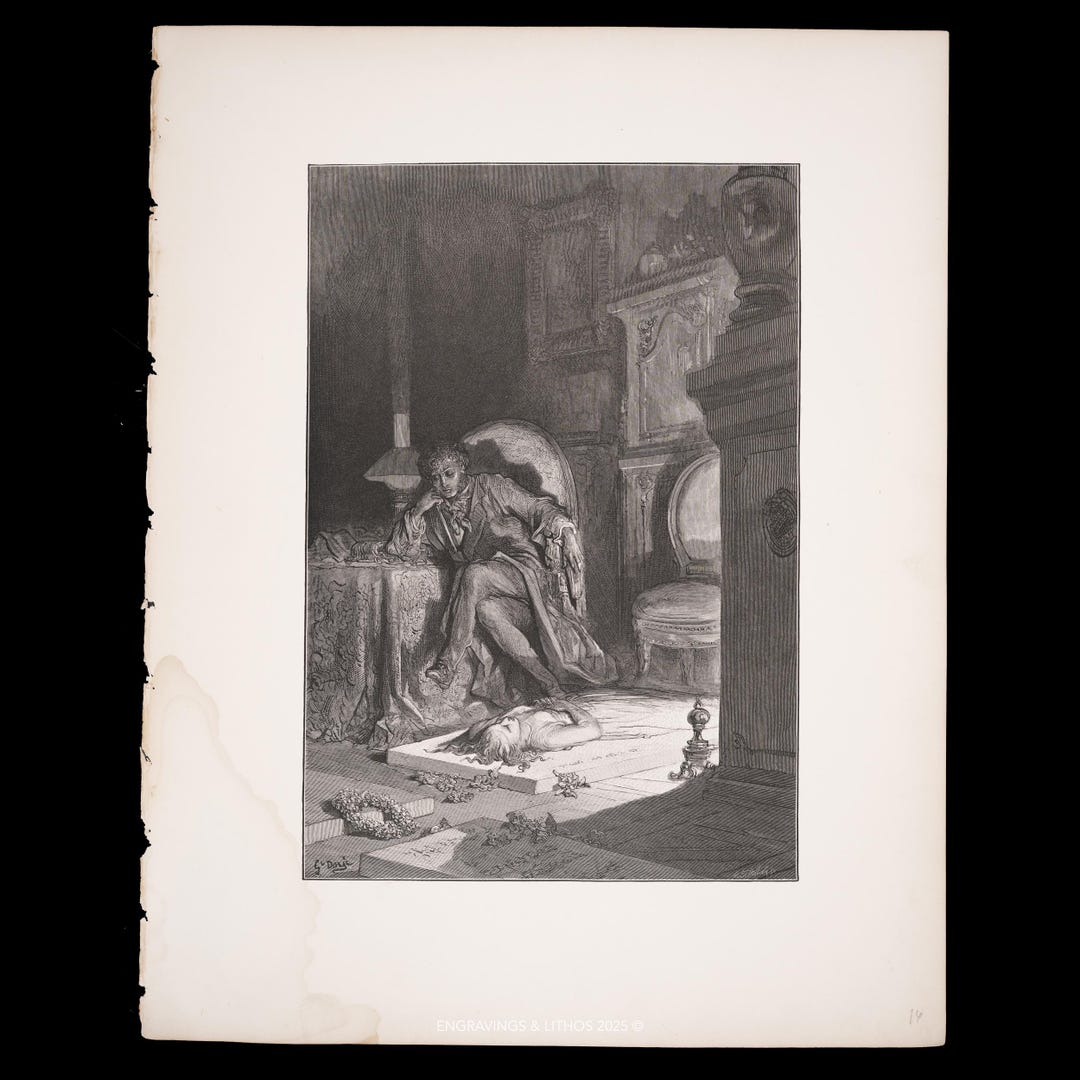 Man at the Table in Reflection – 1884 “the Raven” by Edgar Allan Poe ...