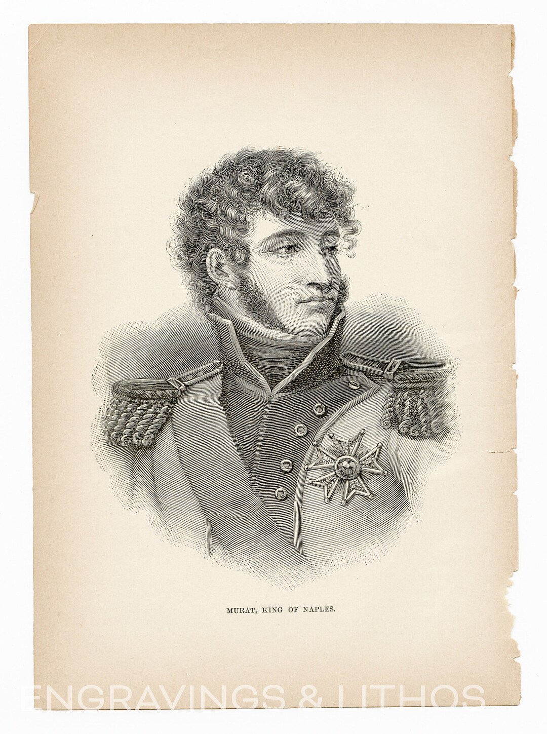 Murat King of Naples Original Engraving From the Book memoirs of ...