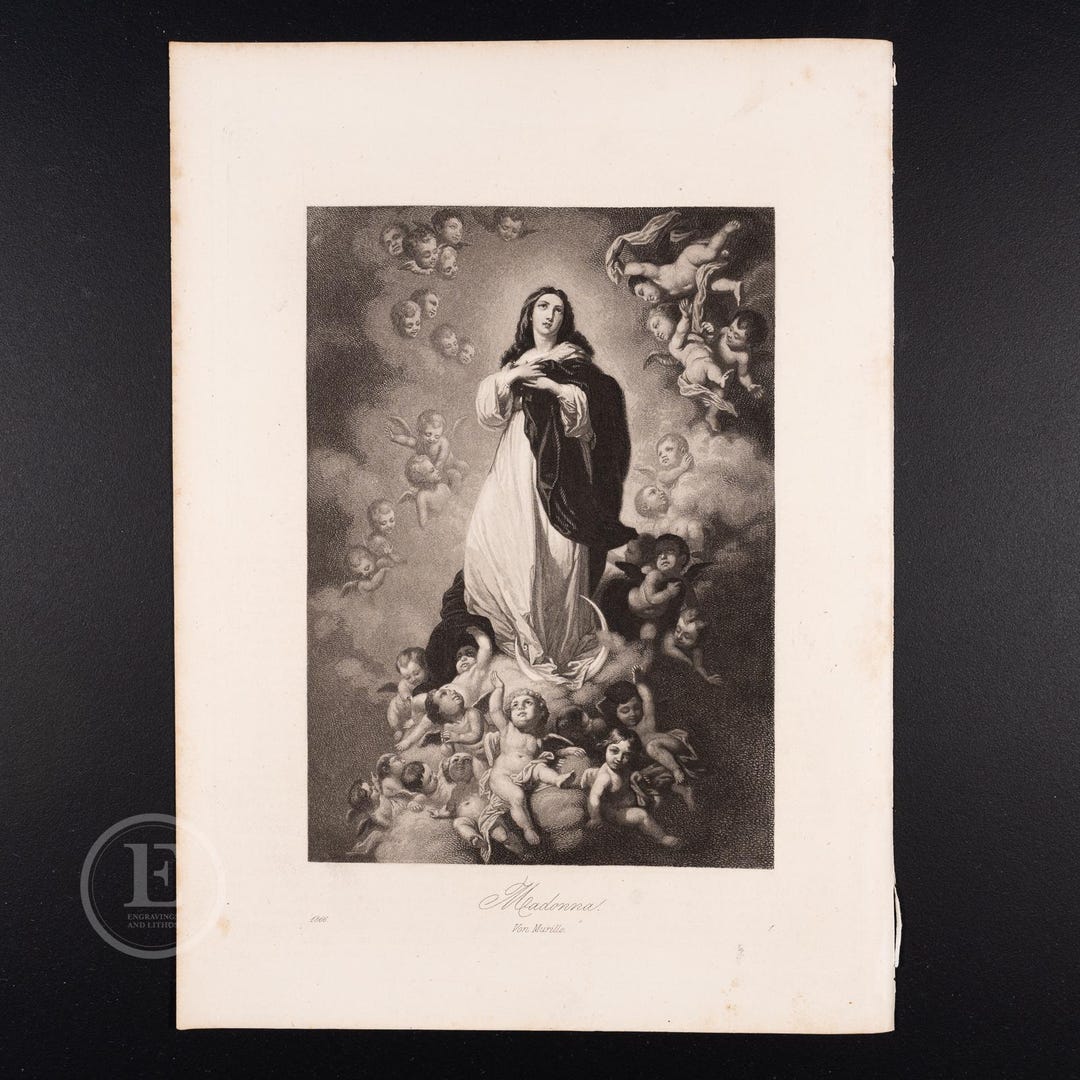 1866 MADONNA by MURILLO - Very Rare Plate From "book of the World ...