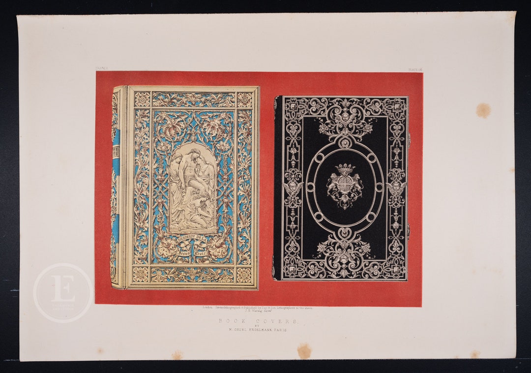 BOOK COVERS From FRANCE – Antique Lithograph From Masterpieces of ...