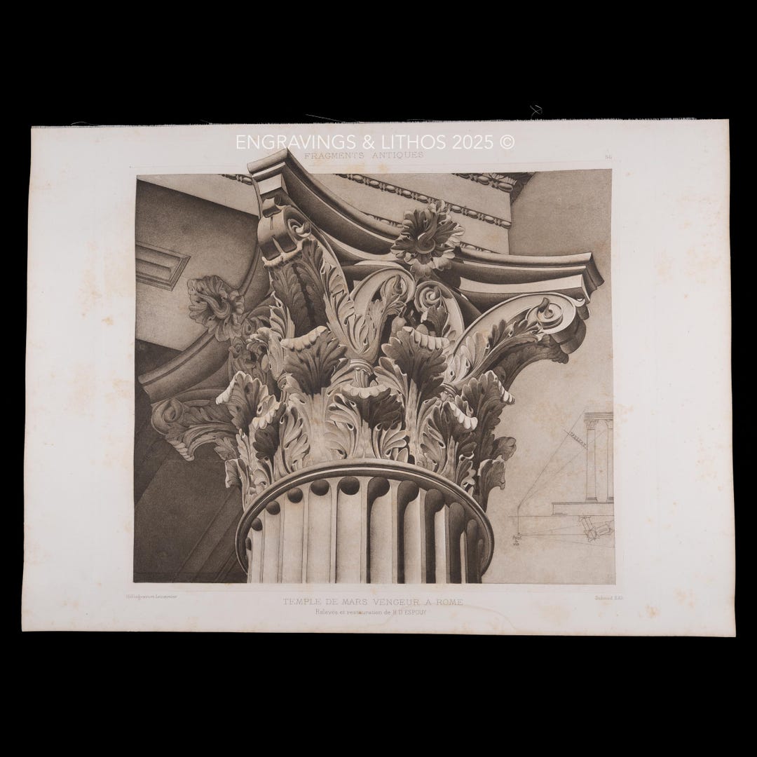 1897 Capitol Column Detail Temple of Mars Ultor (mars the Avenger ...