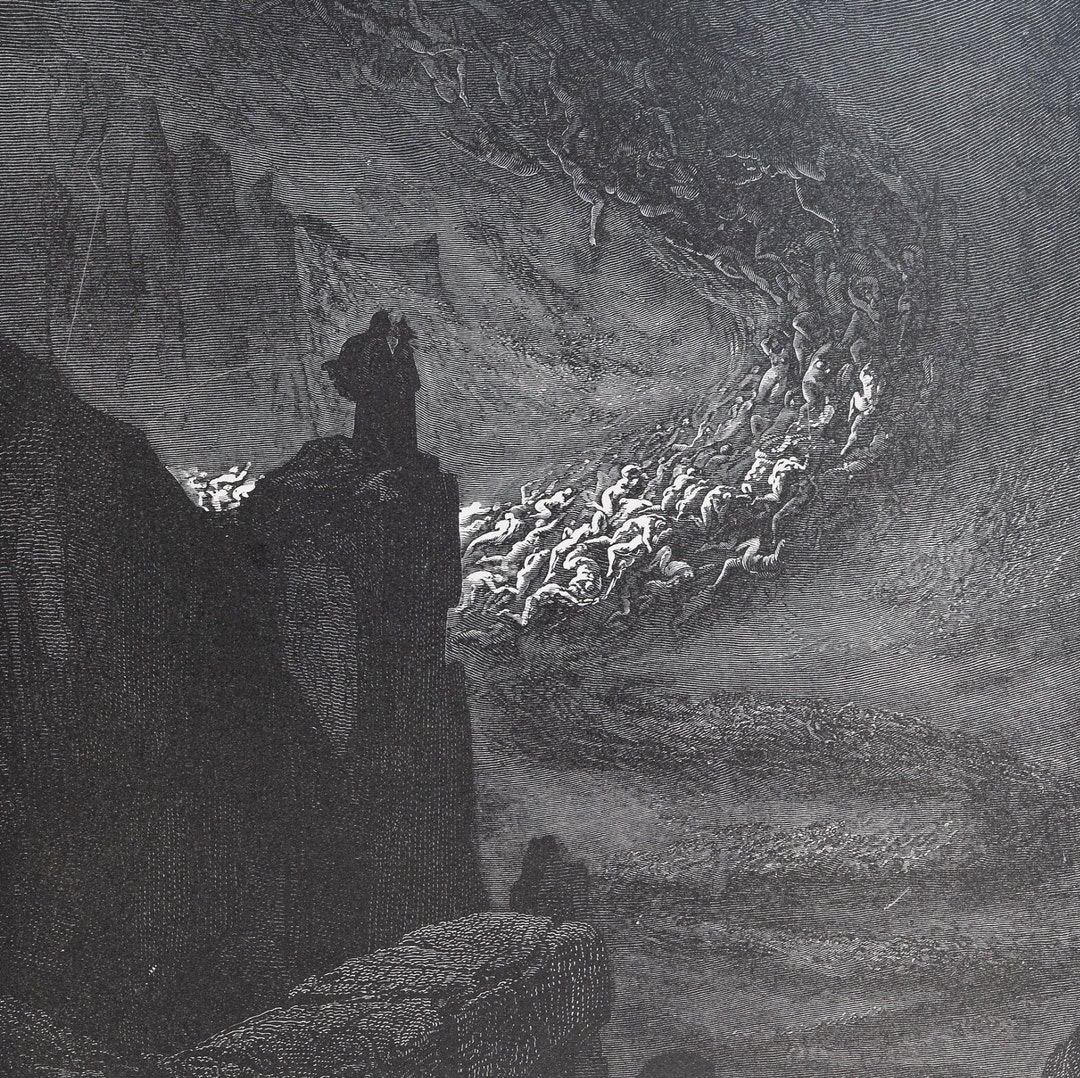 The Stormy Blast of Hell Engraving by Gustave Doré Original Engraving ...
