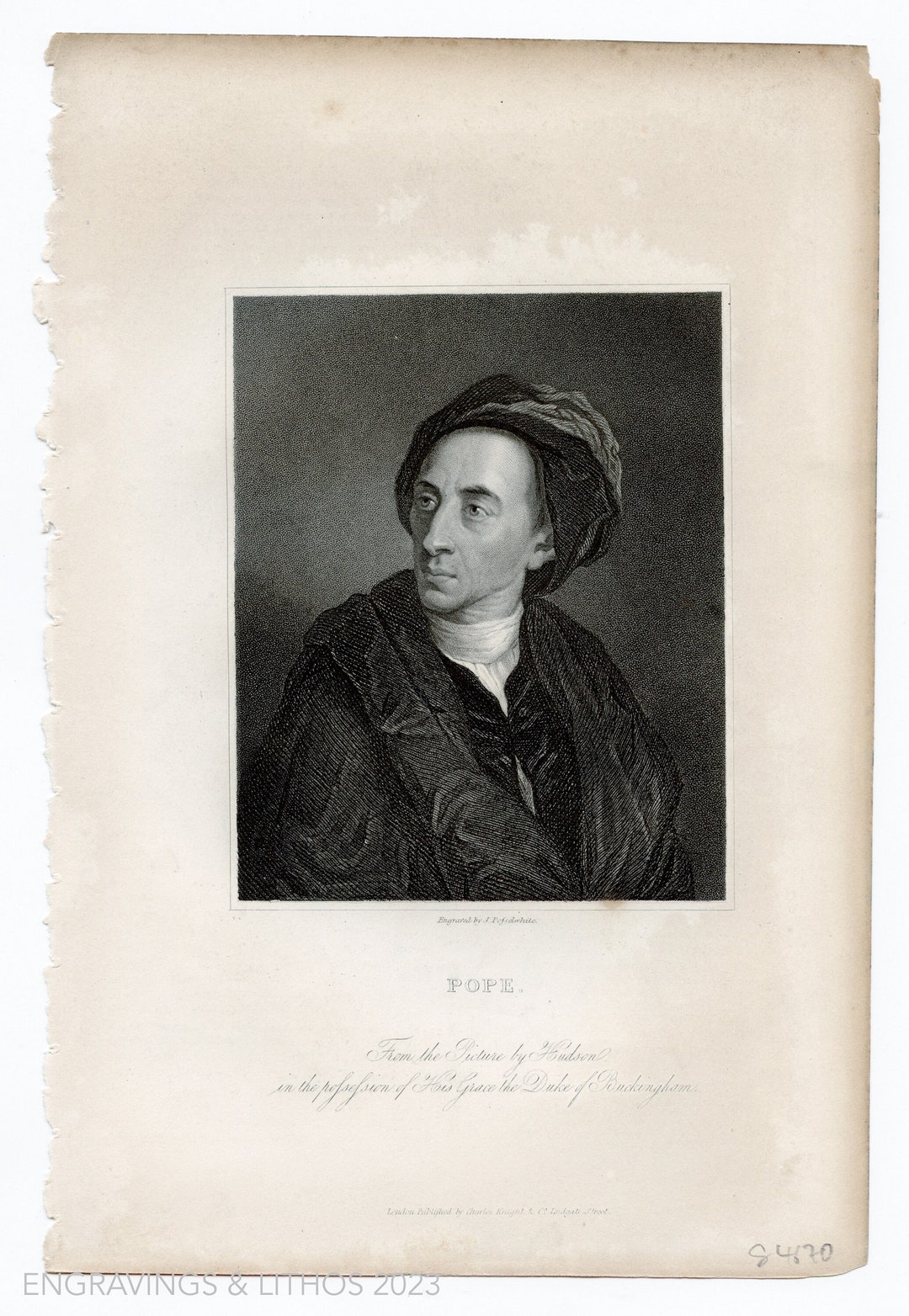 Alexander Pope, English Poet - VERY RARE - Original Steel Engraving Out ...