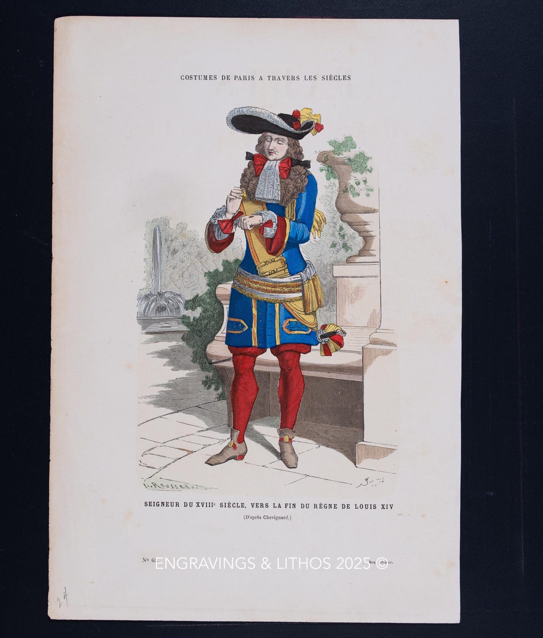 1881 LORD 18th Century, Reign of LOUIS XIV - Original Lithography Hand ...