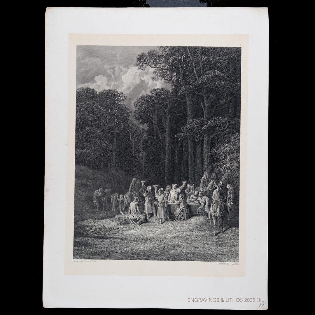 1867 - THE KNIGHTS' CAROUSE - Doré Engraving From Idylls of the King - Etsy