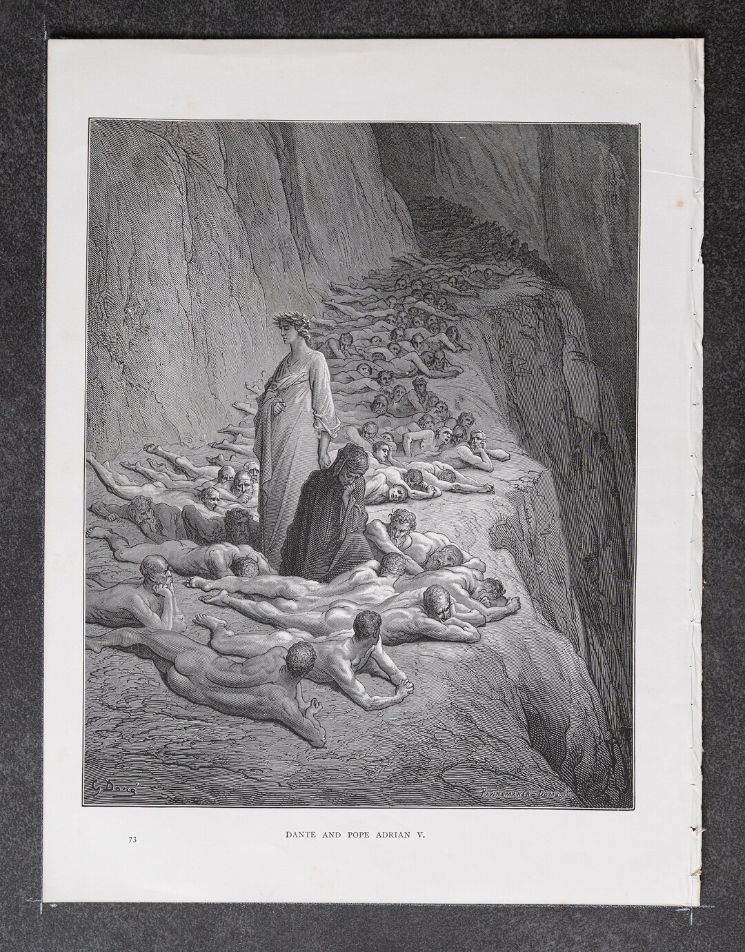 Dante and Pope Adrian V - Original Engraving From "the Dore Gallery ...