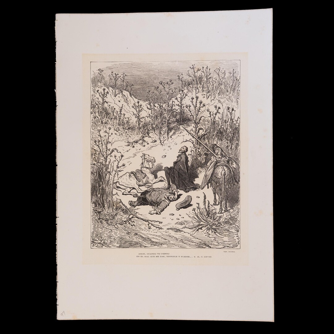 Don Quixote Wounded on a Forest Path After a Fierce Encounter – 1875 ...