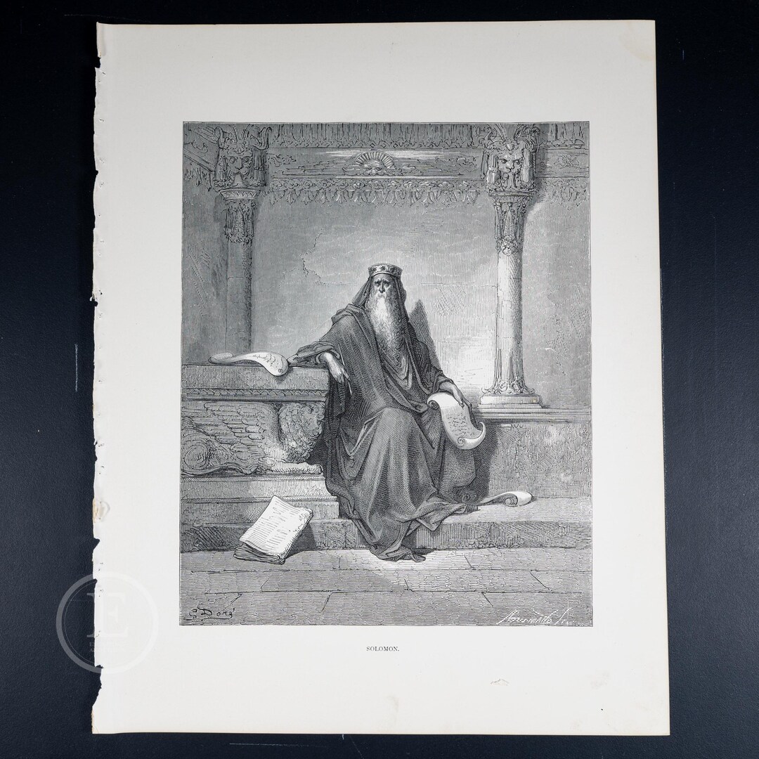 1870 Solomon Engraving by Gustave Doré - Original Engraving From "the ...