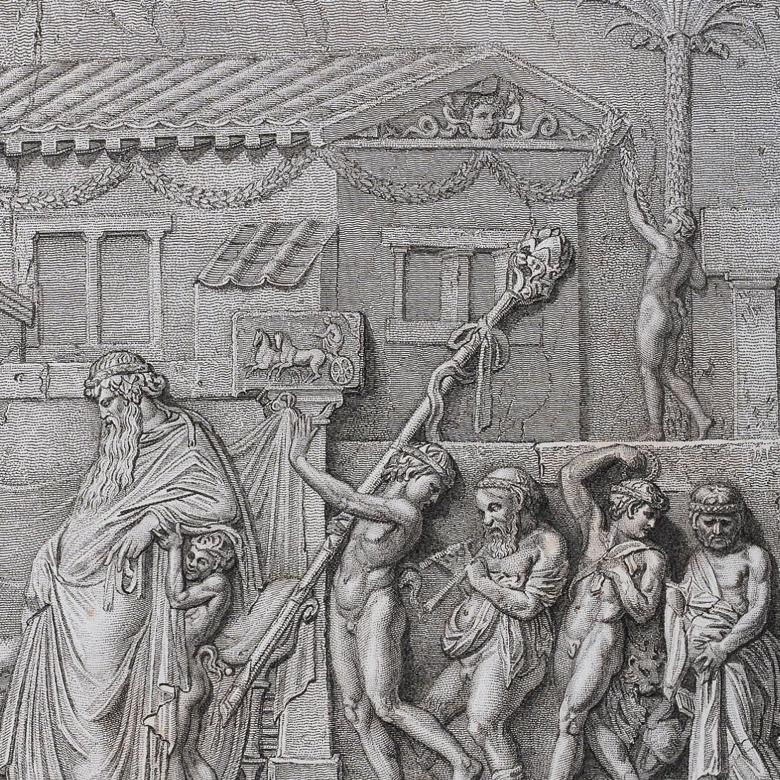 1812 Bas-relief Representing Bacchus Received as a Guest by Icarus ...