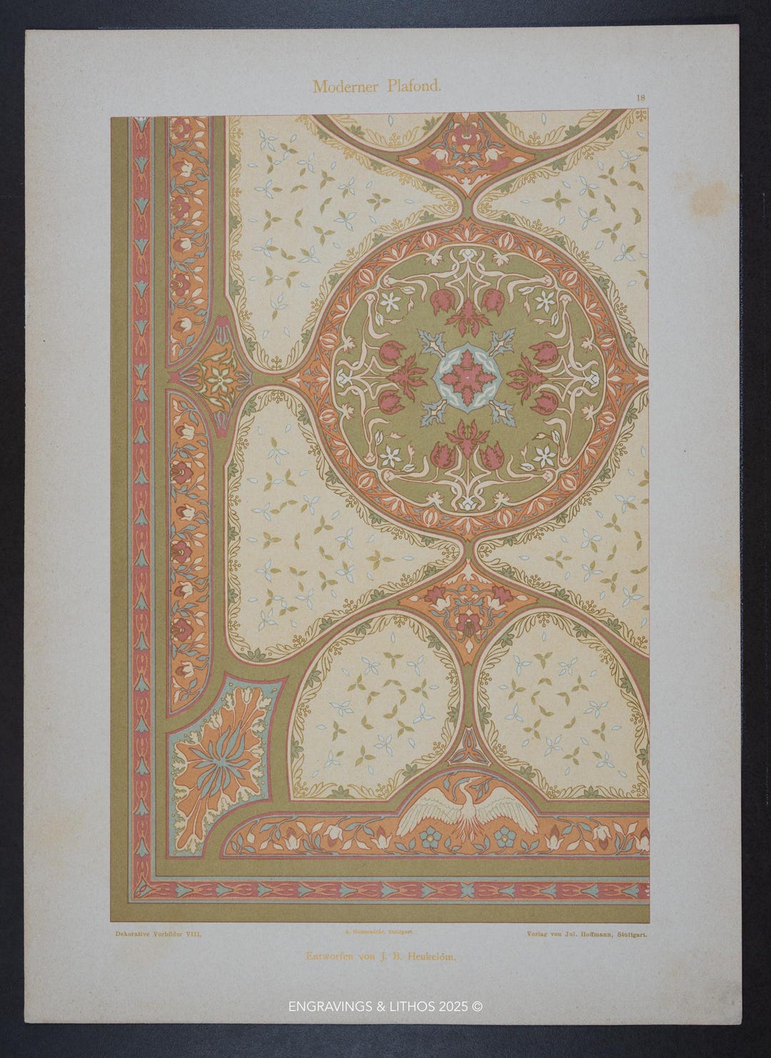 MODERN CEILING DESIGN – Ornamental Lithograph From Dekorative Vorbilder ...