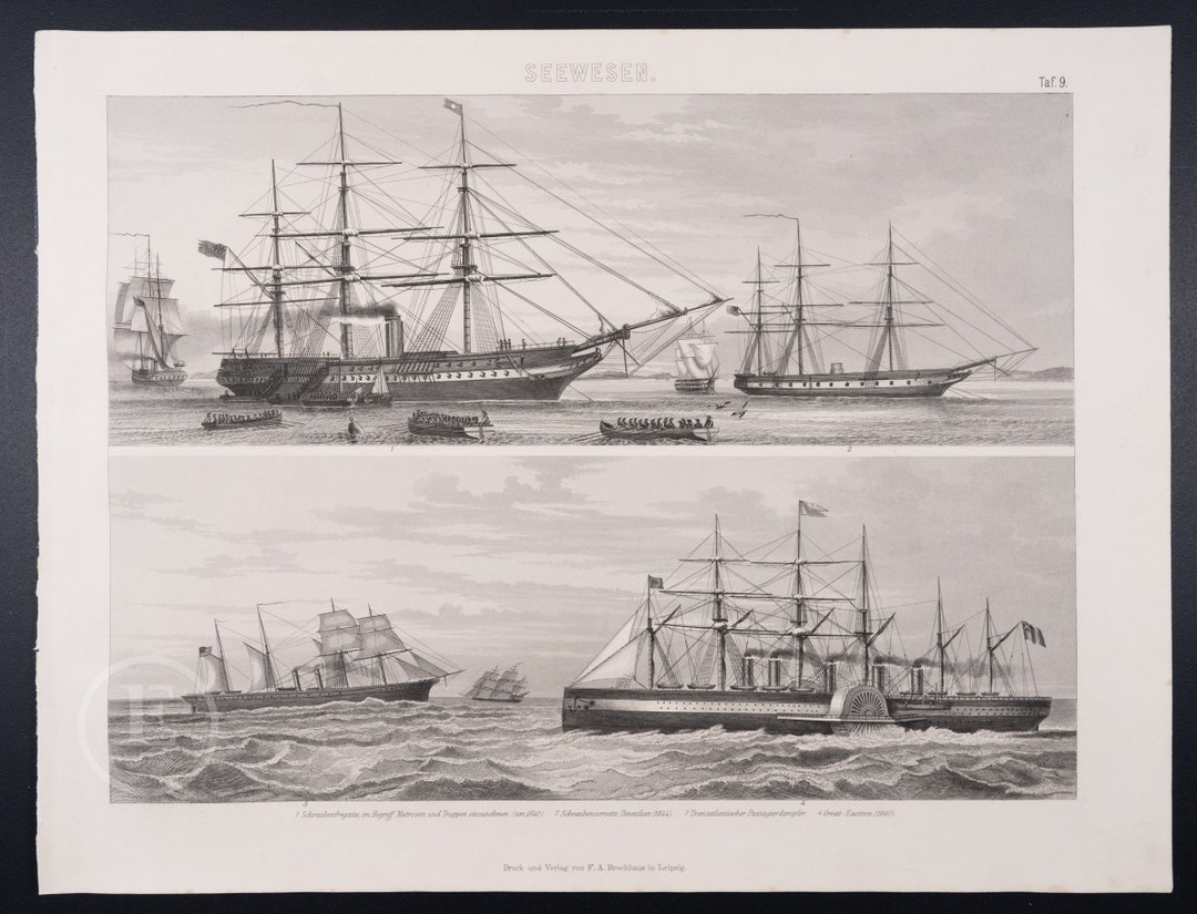 STEAMSHIPS: Screw Frigate and Corvette, Transatlantic Steamer ...