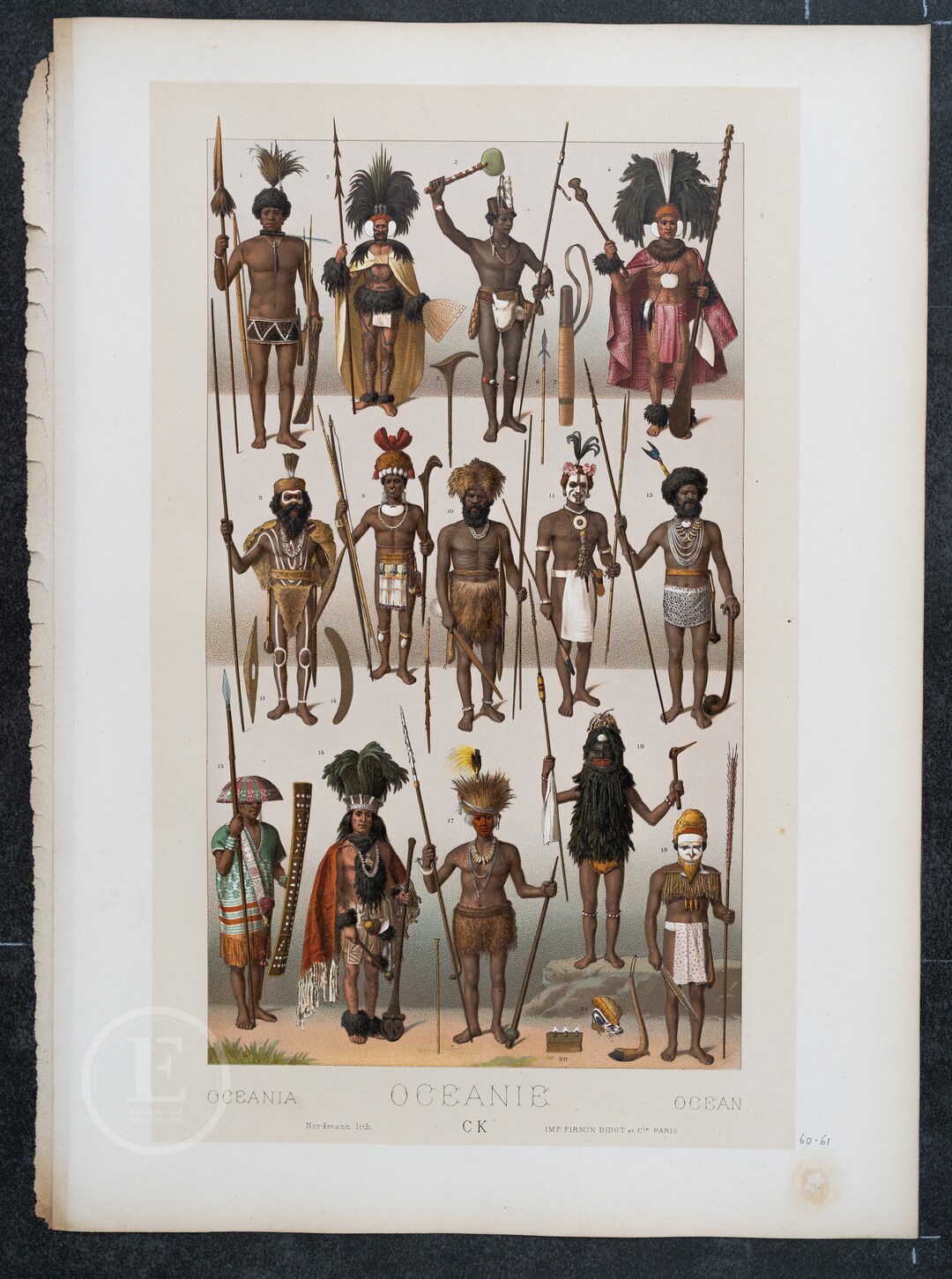 1888 Oceania: Papuans and Australians by Racinet - Original Color ...