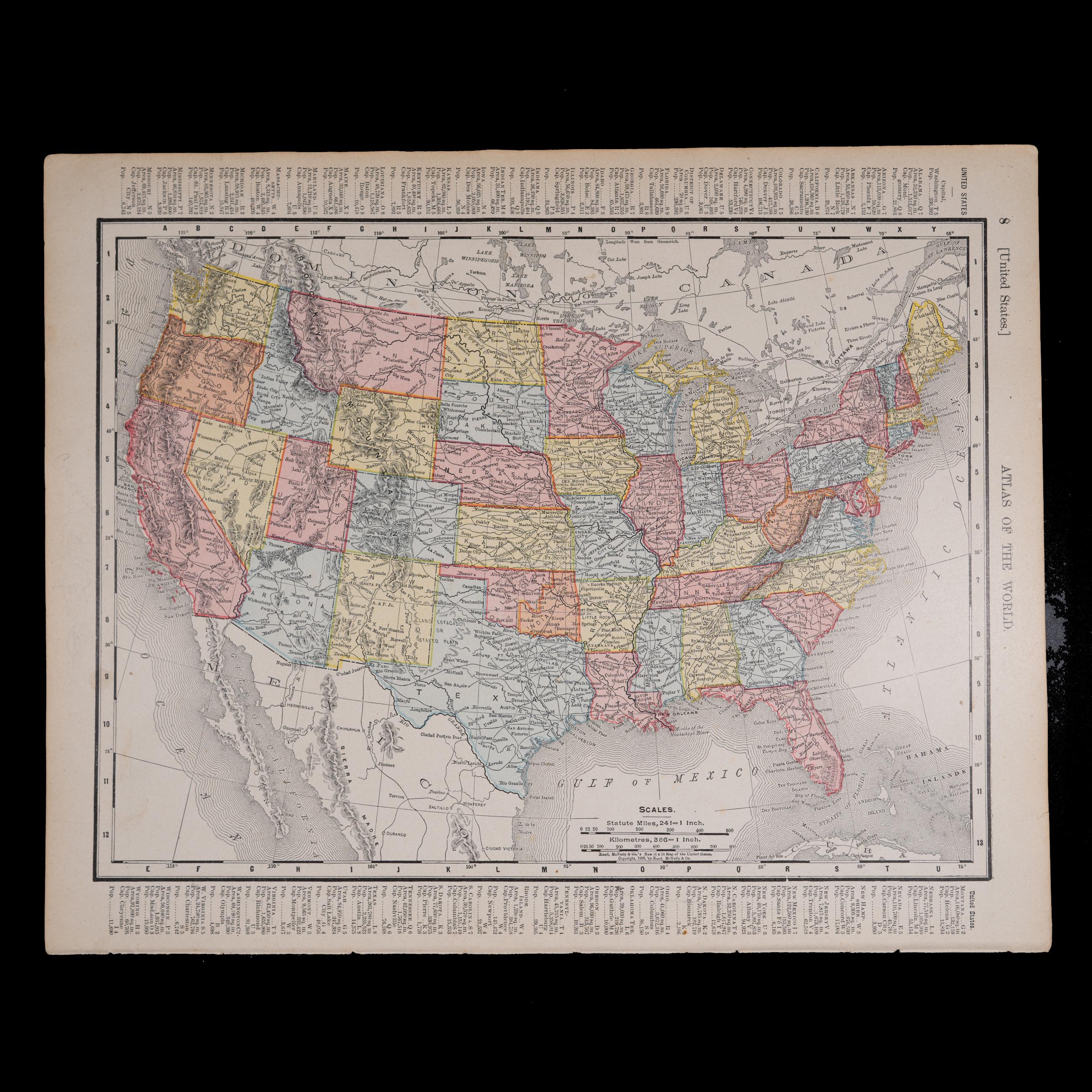 1897 United States Map, Rand Mcnally Vintage (antique Atlas Print) - Etsy