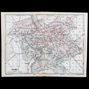 1893 Rome Map Print: Antique Italy Cartography (original Lithograph) - Etsy