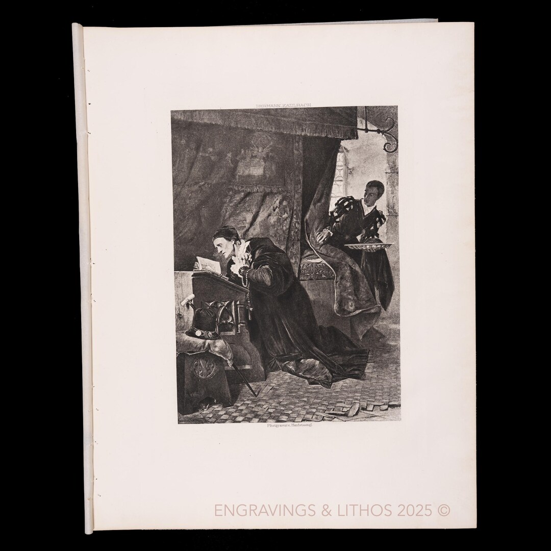 1894 LOUIS XI and OLIVIER Le Dain – Antique Photogravure – Selmar Hess ...