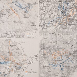 Battle Plans of Military Operations - Exquisite Cooper Engraving Print ...