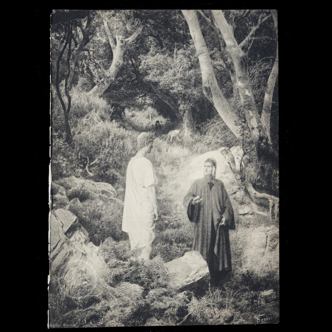 The Dark Wood and the Three Beasts - Inferno: Canto I - Collotype Plate ...