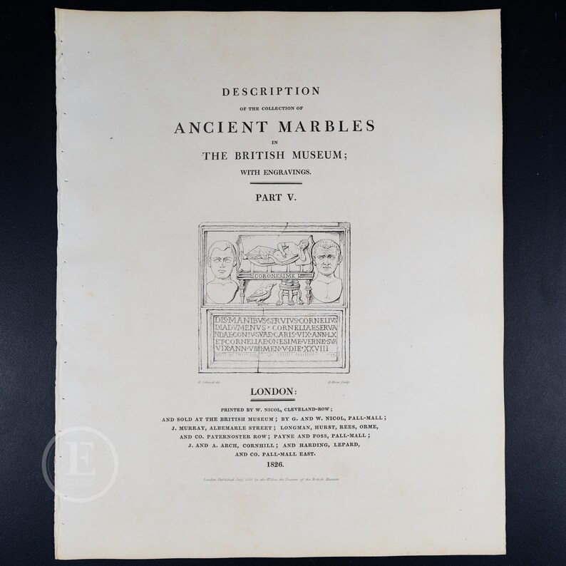 1826 A SEPULCHRAL URN and Monumental Inscriptions - Collection of ...