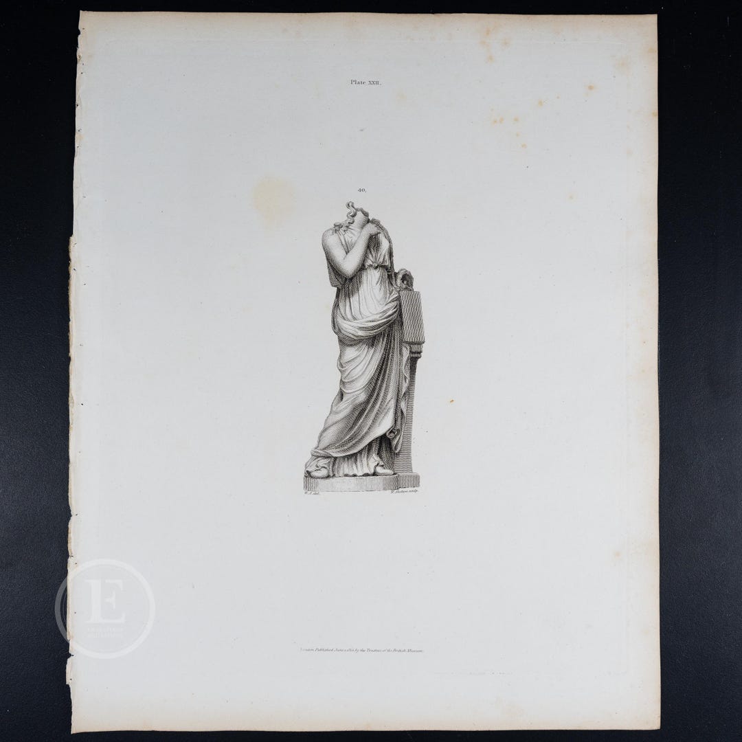 1810 STATUE of a MUSE, Whose Head is Lost - Exquisite Original Steel ...