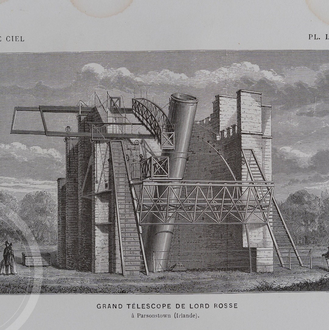 Large Telescope by Lord Rosse in Parsonstown, Ireland - Exquisite Plate ...