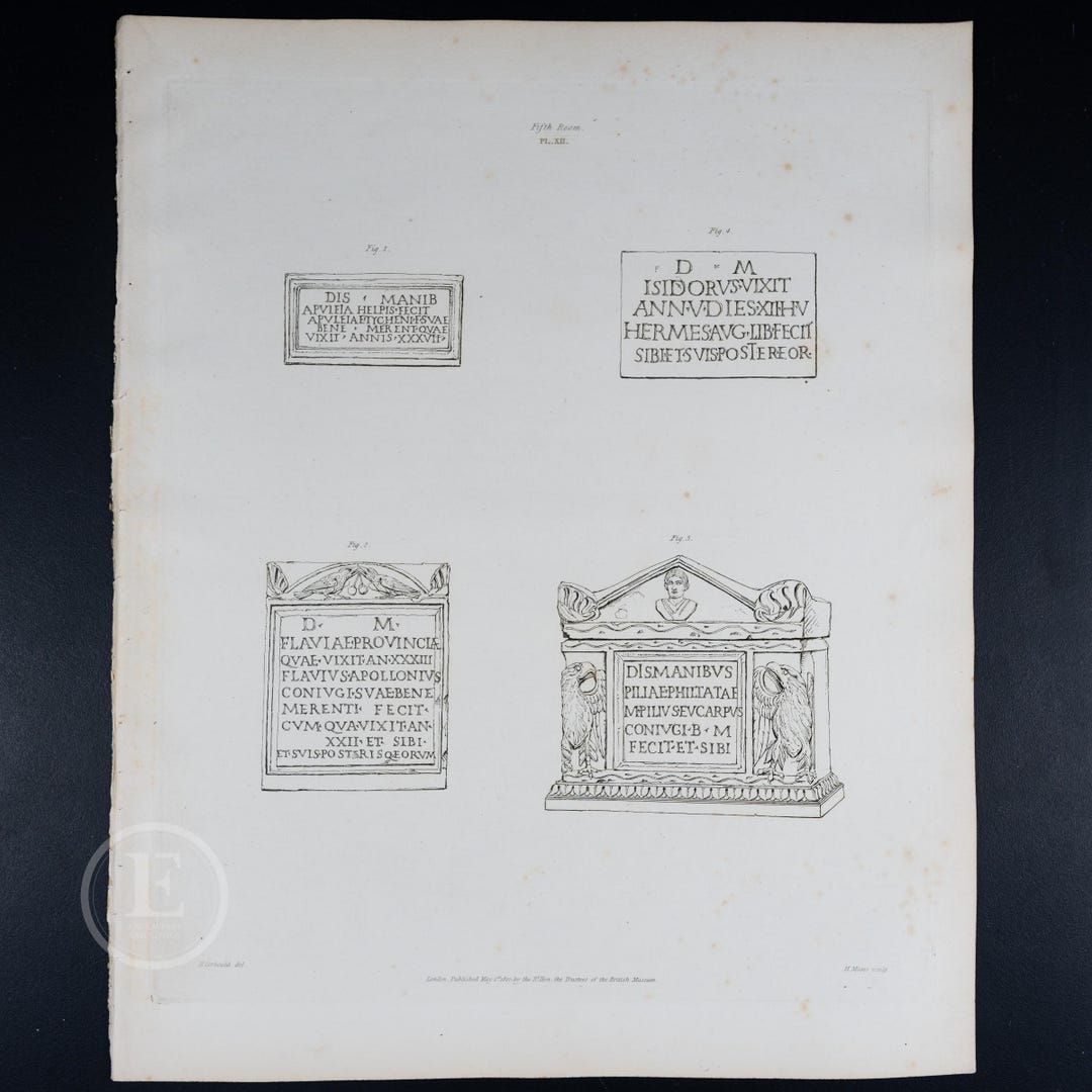 1826 A SEPULCHRAL URN and Monumental Inscriptions - Collection of ...