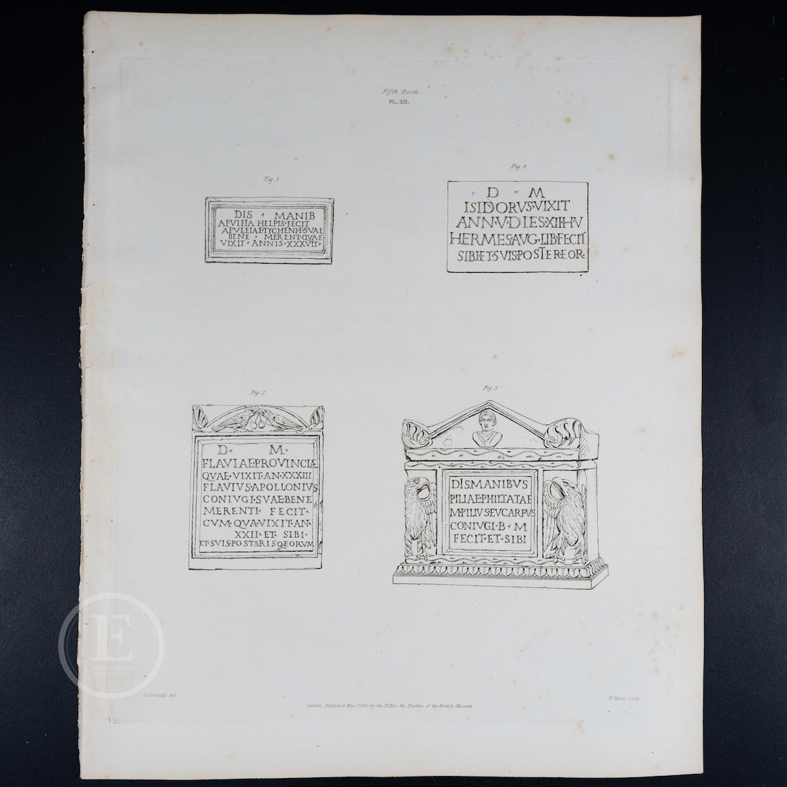 1826 A SEPULCHRAL URN and Monumental Inscriptions - Collection of ...