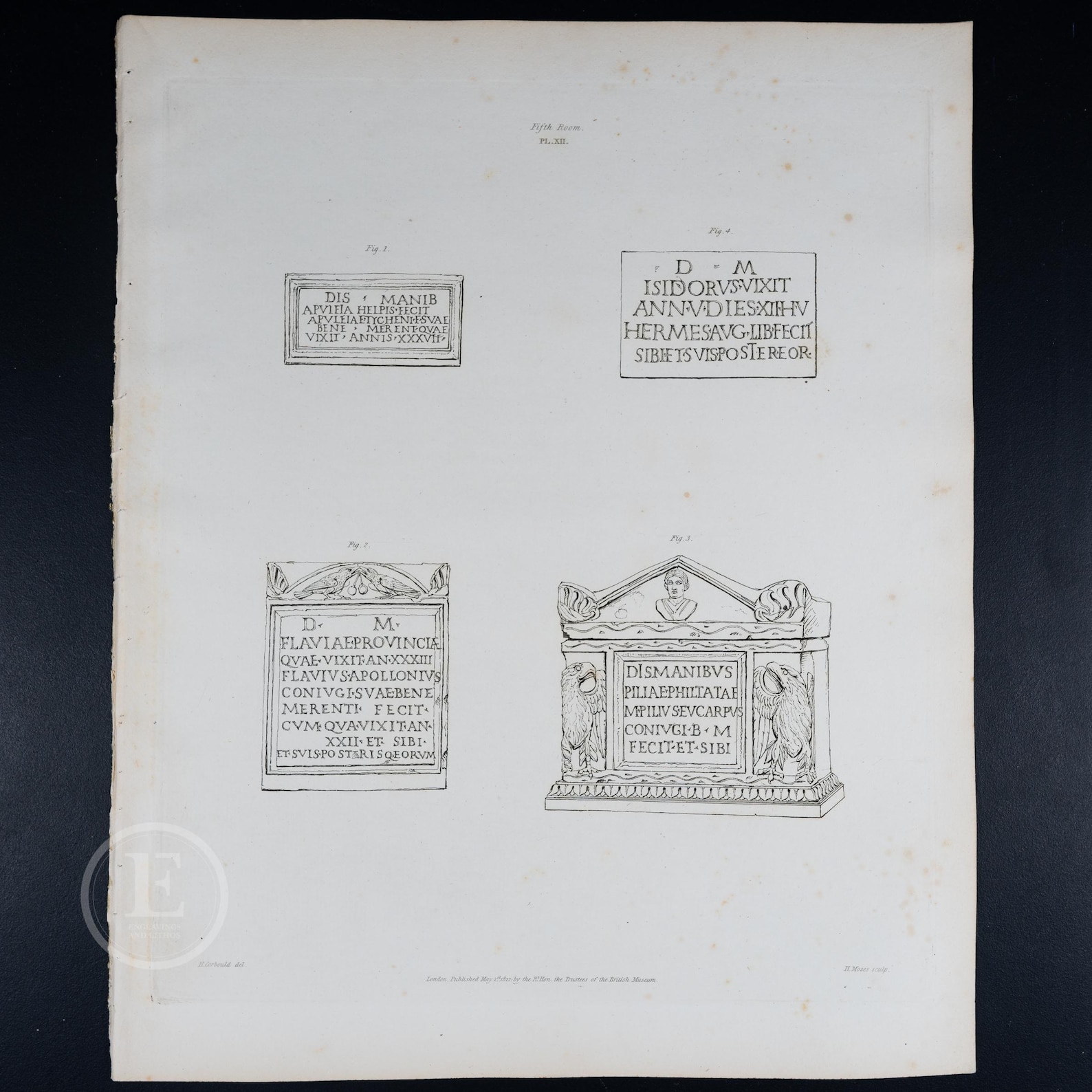 1826 A SEPULCHRAL URN and Monumental Inscriptions - Collection of ...