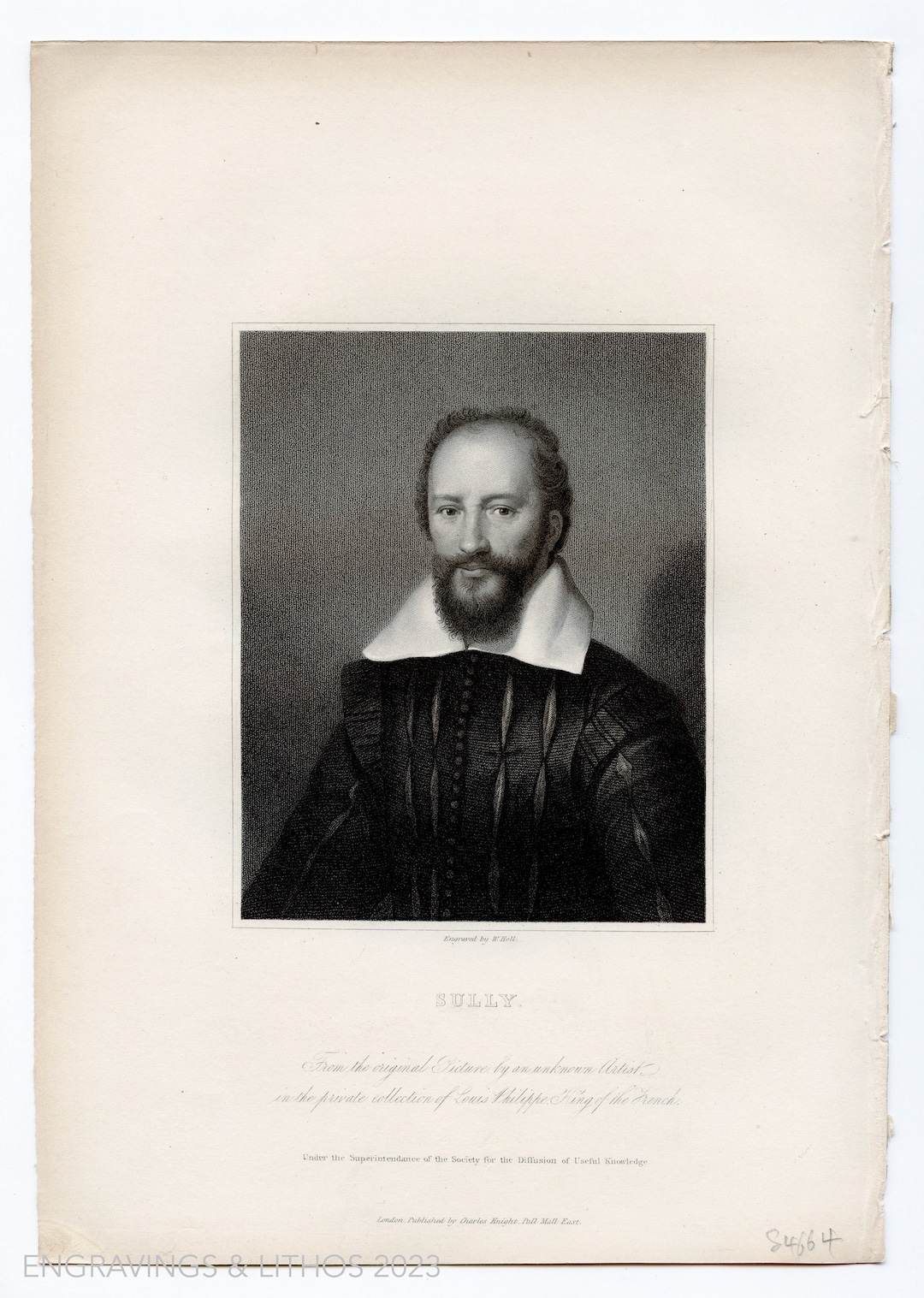 Maximilien De Béthune, Duke of Sully VERY RARE Original Steel Engraving ...
